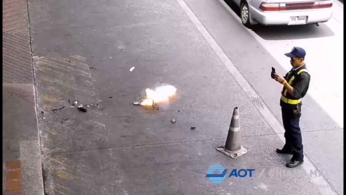 Power Bank Unexpectedly Explodes At Chiang Mai International Airport