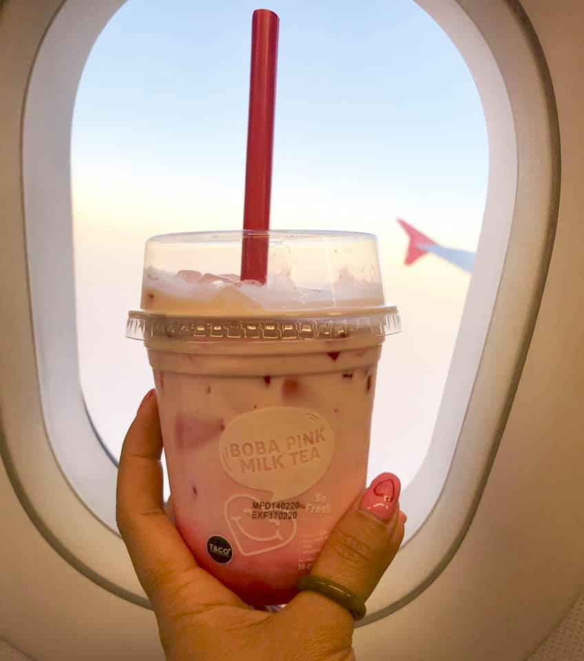 AirAsia Thailand Has A New Pink Bubble Tea You Can Order Onboard