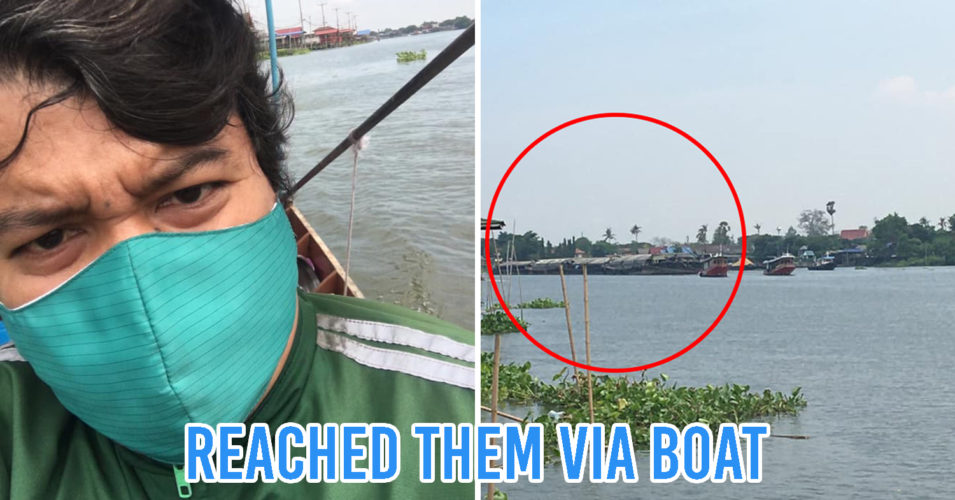 GrabFood Driver Successfully Deliver Pizza To Customers Via Boat