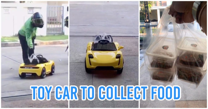 Man Practices Social Distancing By Using Remote Control Car For Food