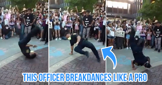 Protesters Gets Served By Police Officer In Breakdancing In A Dance-Off