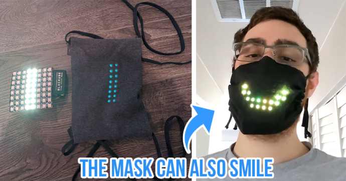 Programmer Makes Face Mask With LED Mouth That Moves With Voice