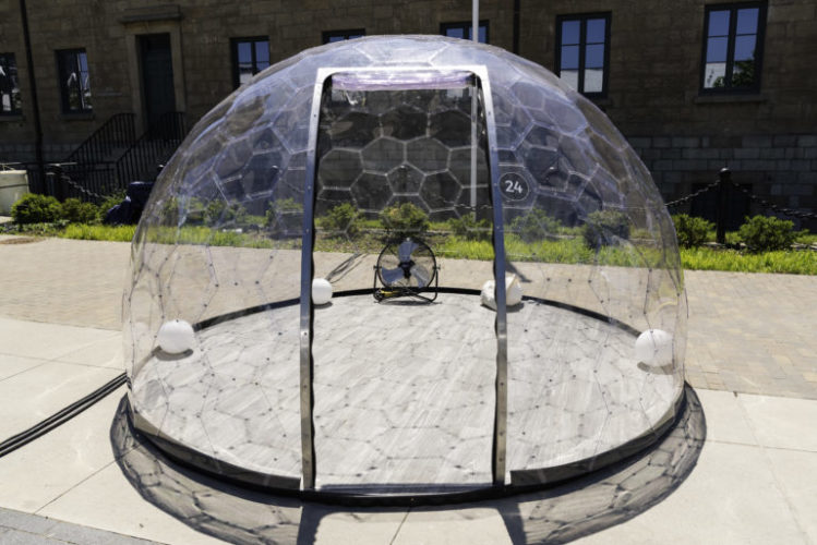 Yoga Classes Held Inside Giant Domes For Maximum Social Distancing