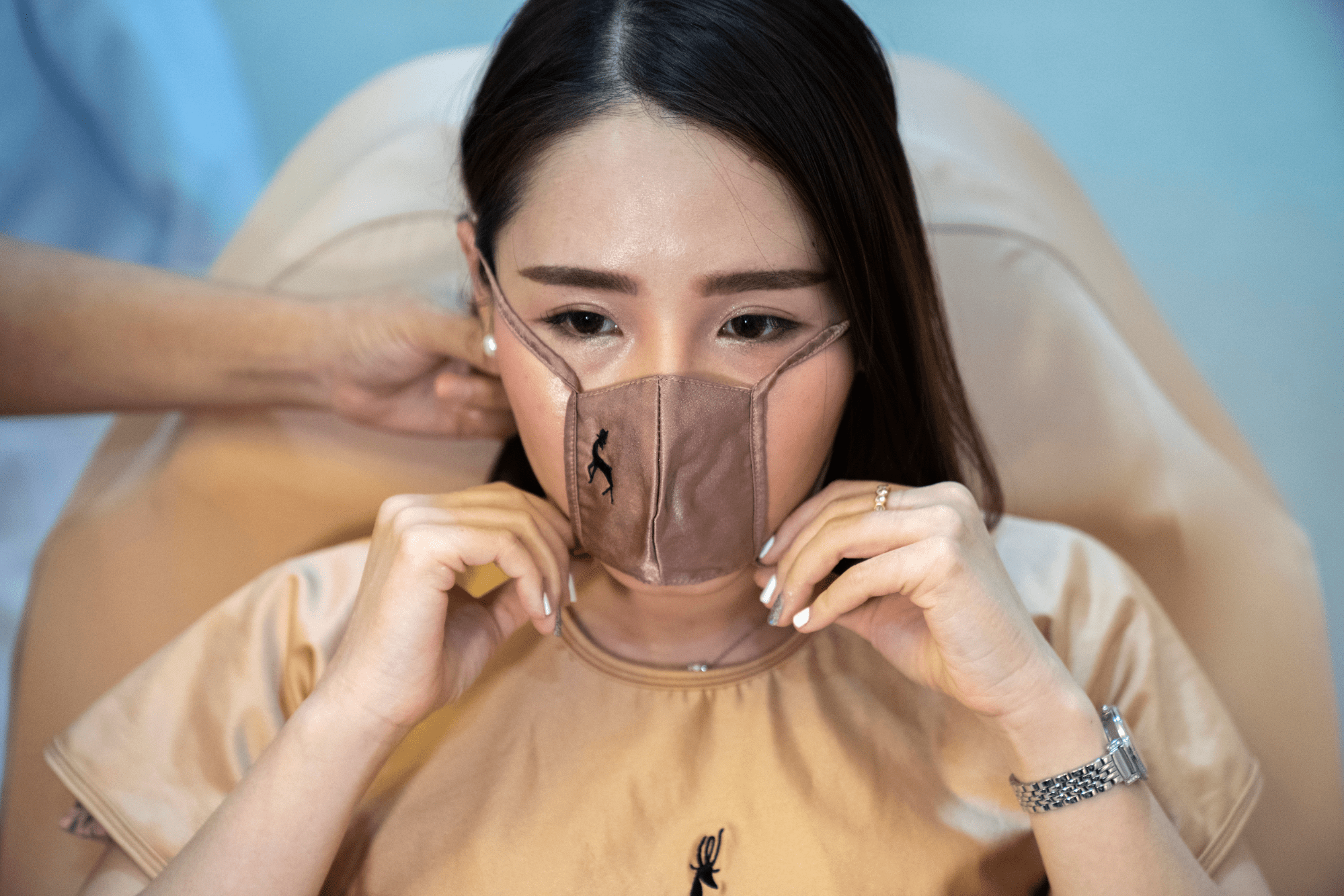 Beauty Clinic In Bangkok Offers Mini Face Masks To Wear During Facials