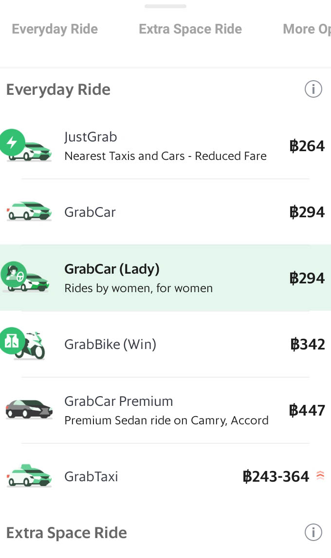 Grab Thailand Now Allows Users To Request Female Drivers