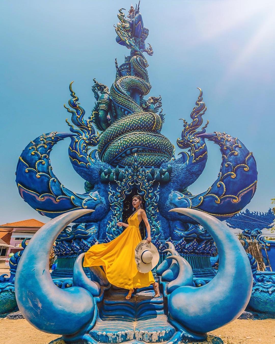 Wat Rong Suea Ten Is An All-Blue Temple In Chiang Rai