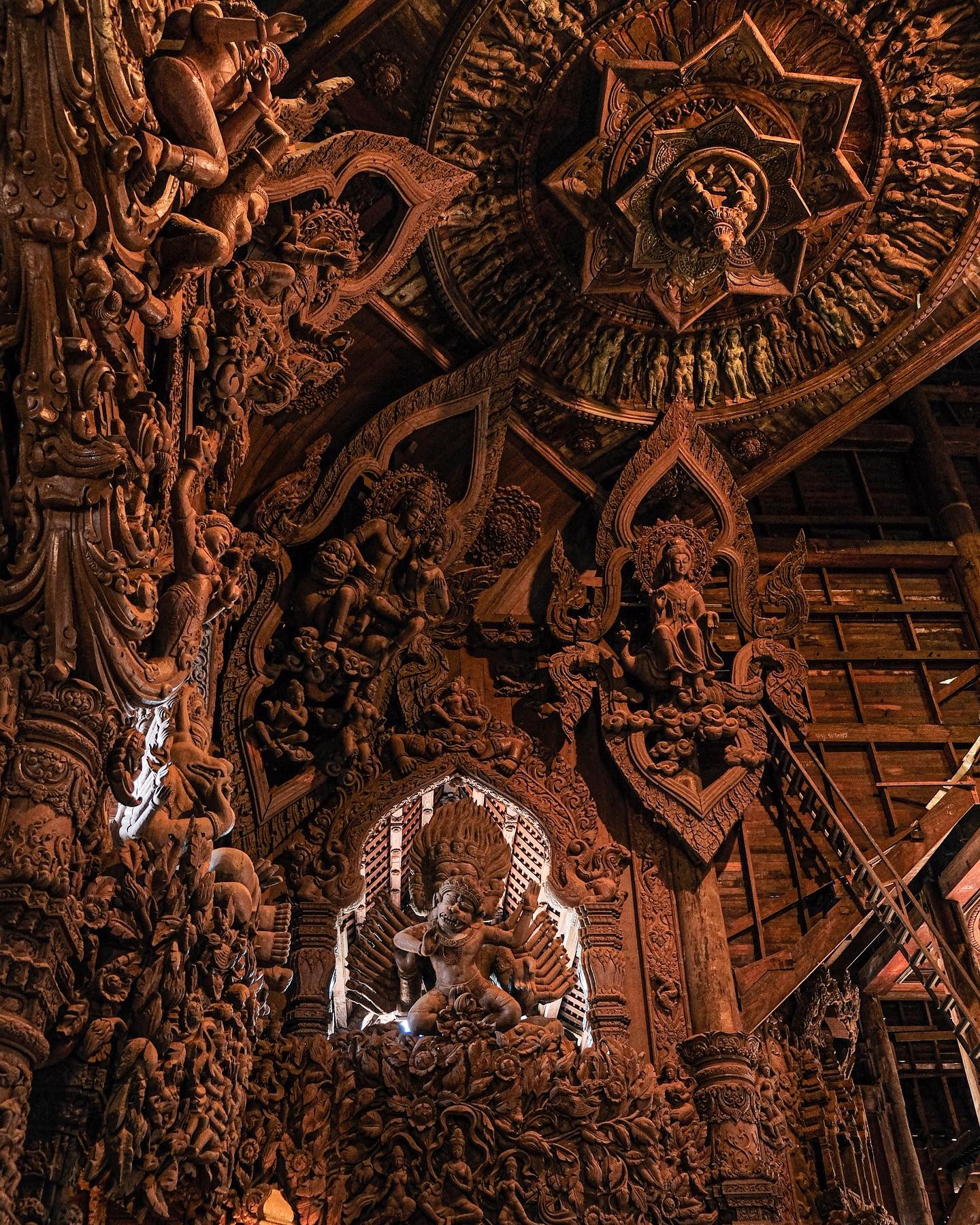 The Sanctuary Of Truth Is A Giant Wooden Castle In Pattaya