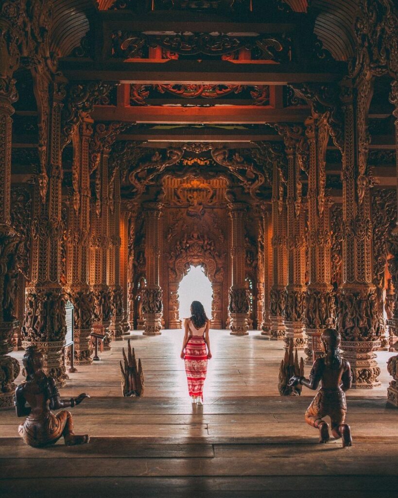 The Sanctuary Of Truth Is A Giant Wooden Castle In Pattaya